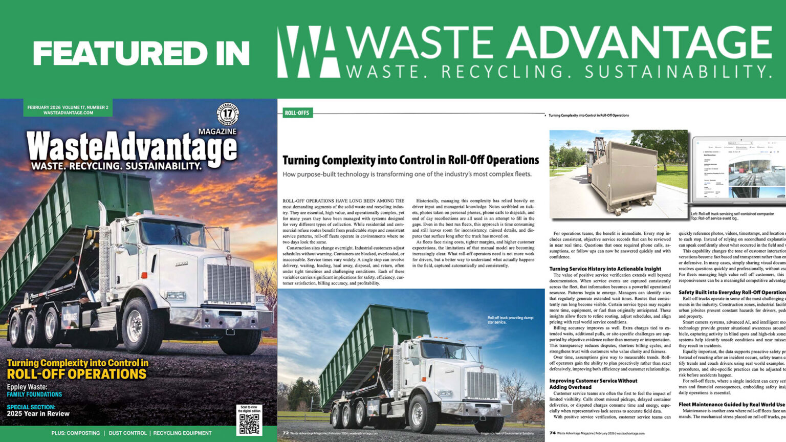 FEATURED IN WASTE ADVANTAGE - Turning Complexity Into Control in Roll ...